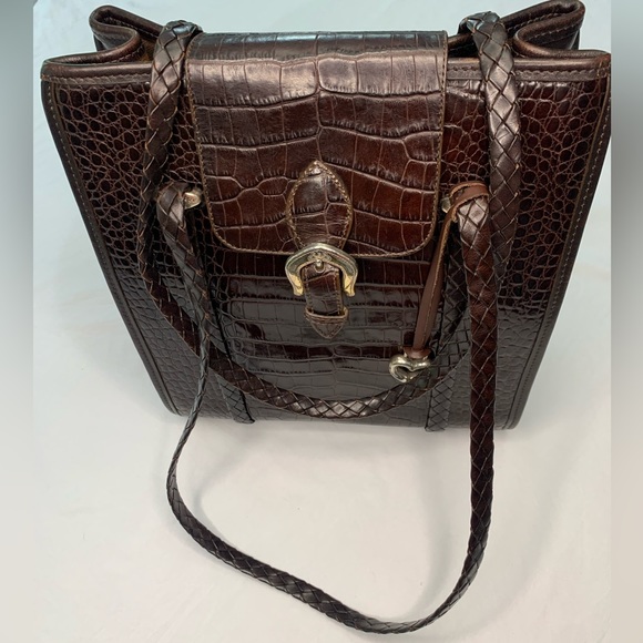Brighton | Bags | Brighton Donna Leather Shoulder Bag Crocodile ...